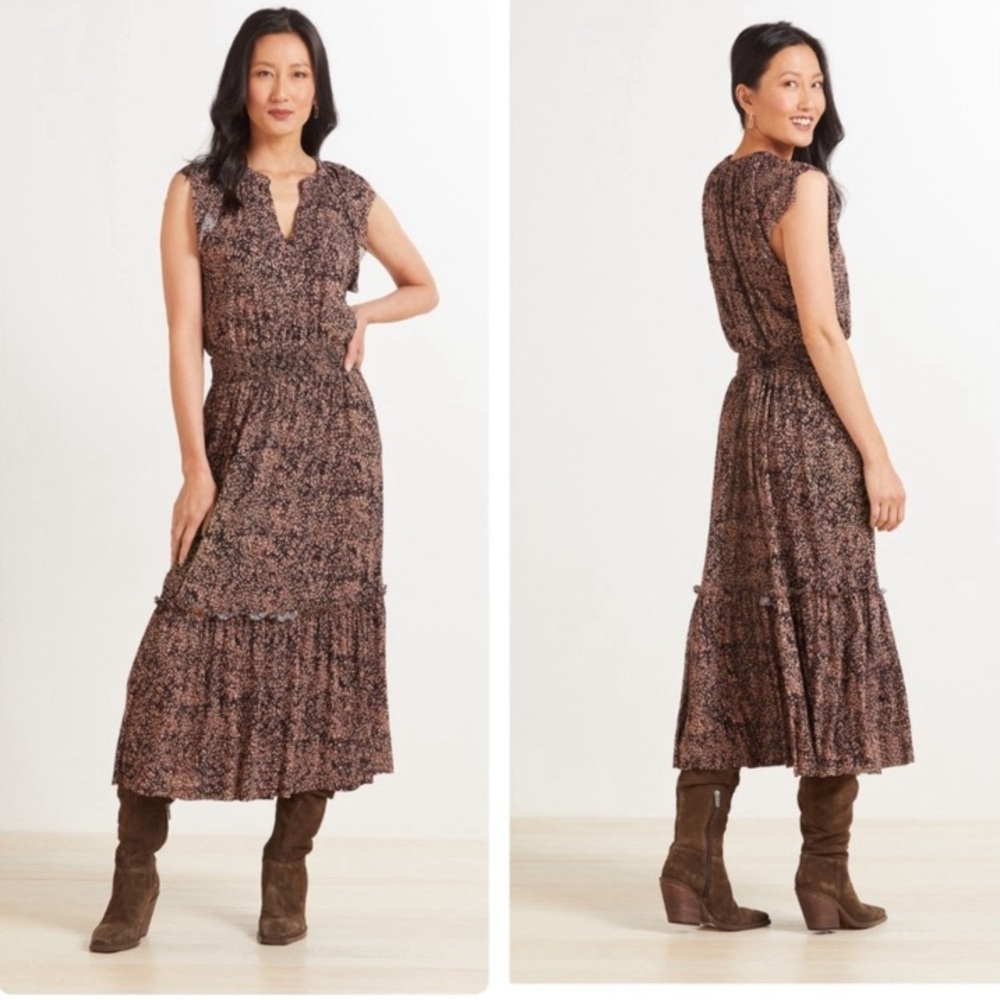 Roan + Ryan Emberly Maxi Smocked Animal Print Cottage… - Gem